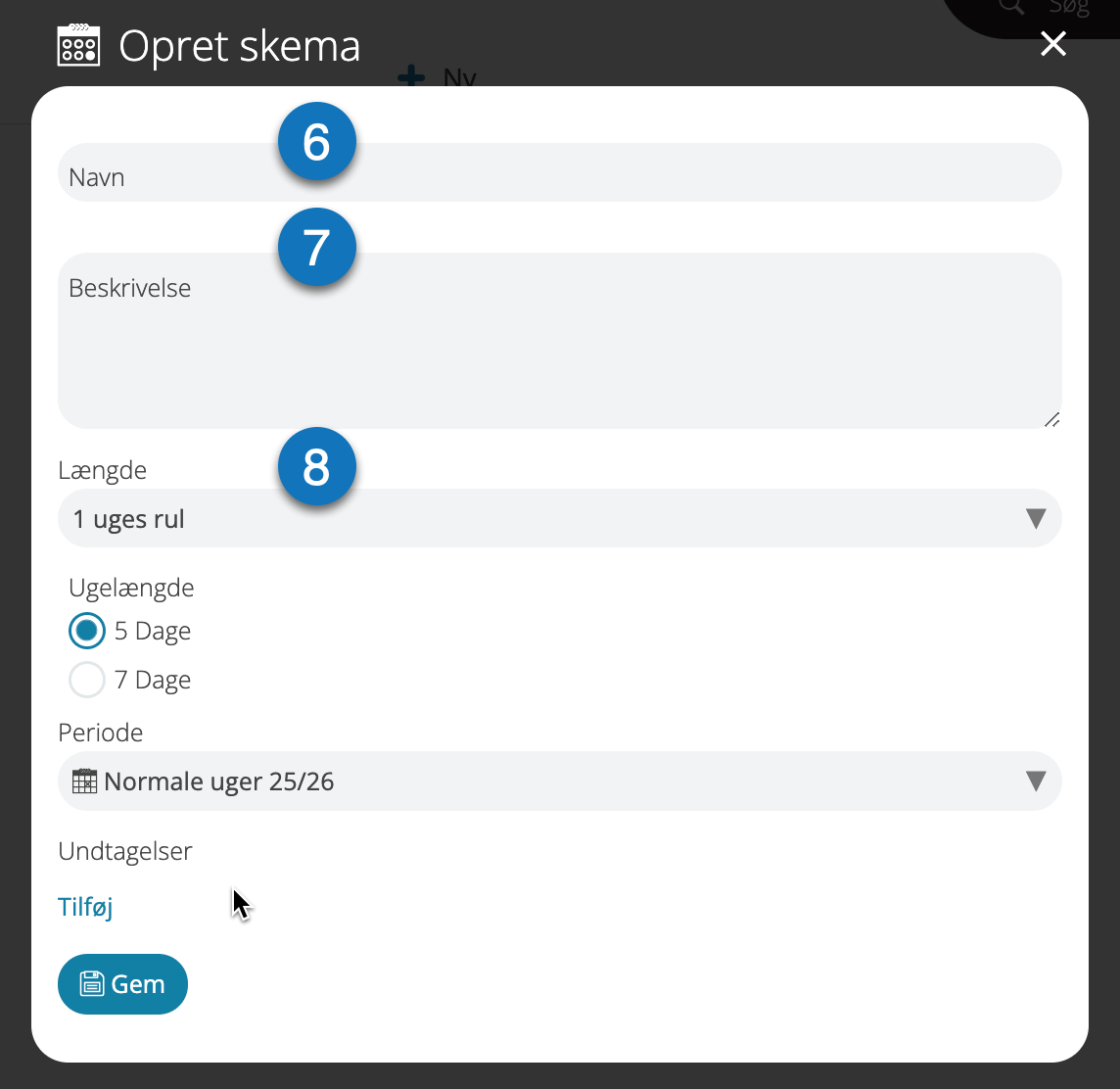 Opret skema for hele perioden – KOMiT a.m.b.a.